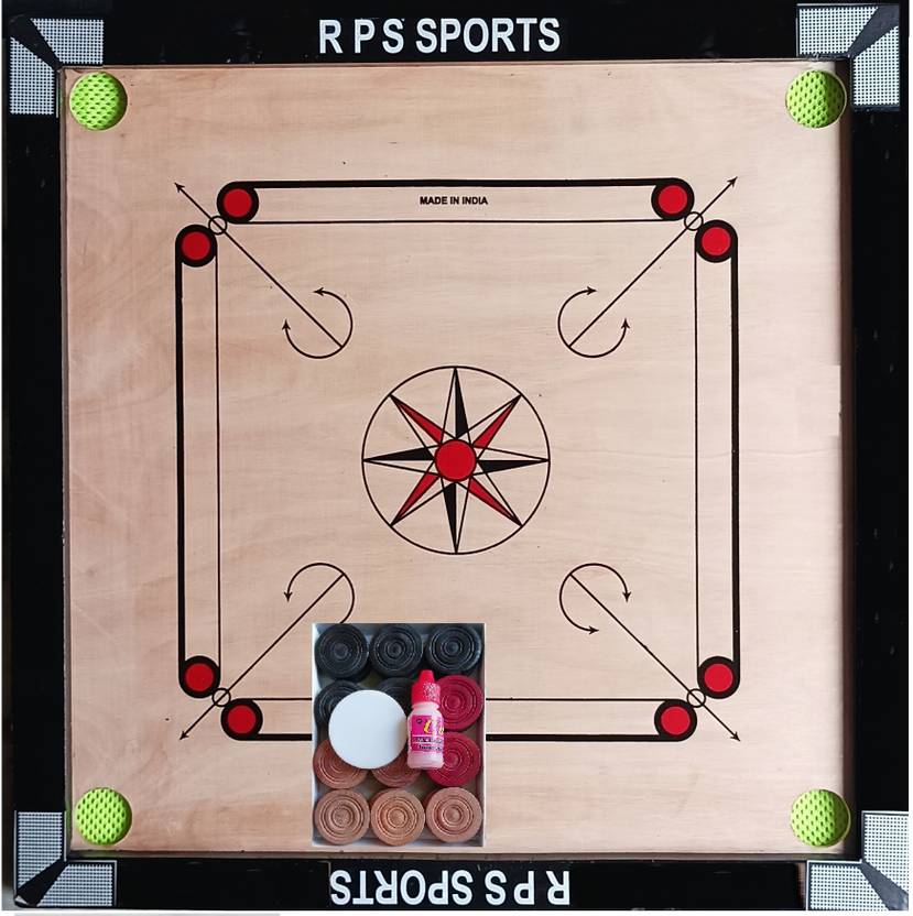 RPS Premium 26inch Carrom Board with Wooden Coins ,Striker& Disco ...