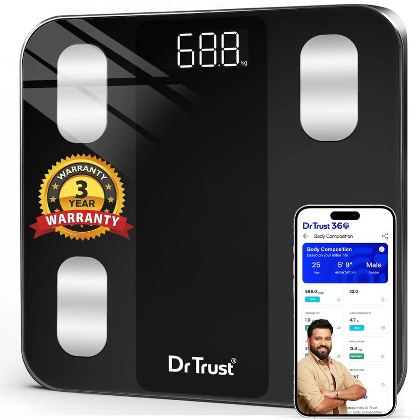 Dr Trust USA Legend Smart Body Fat Analyzer 526 BMI Weight Machine Sync ...