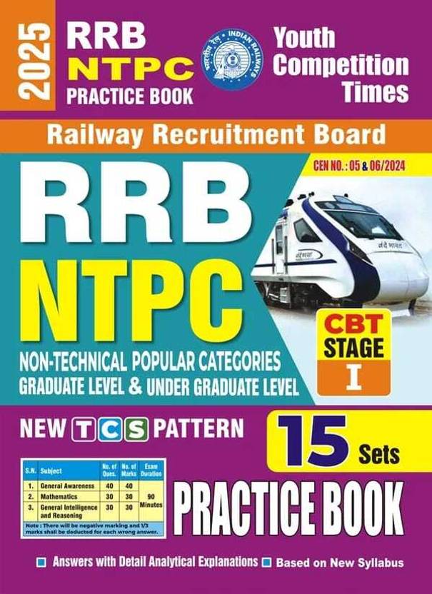 Rrb Ntpc Stage-I (English Medium) 15 Sets Practice Book 2025: Buy Rrb ...