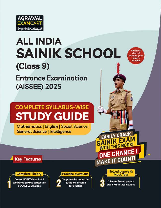 Examcart Sainik School Class 9 Study Guide Book For 2025 Entrance Exam ...