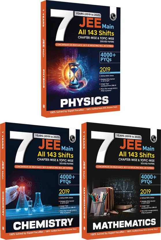 PW JEE Main 7 Years (2019 - 2025) Physics, Chemistry, Mathematics Combo ...