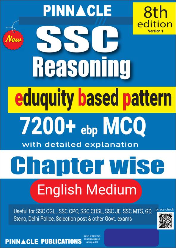 SSC Reasoning 7200+ MCQs Book | Chapterwise Practice with Detailed ...