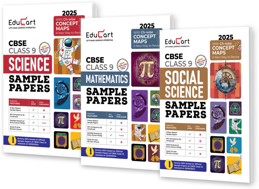 Educart CBSE Sample Question Papers Class 9 Science, Social Science ...