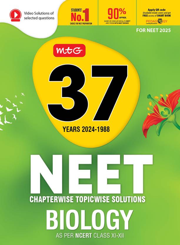 MTG 37 Years NEET Previous Year Solved Question Papers with NEET PYQ ...
