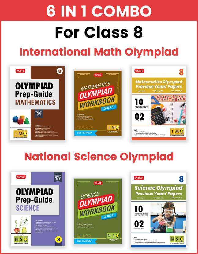MTG Class-8 Mathematics & Science (IMO-NSO) Olympiad Workbook, Prep ...