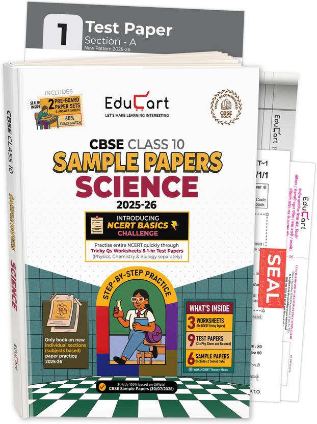 Educart CBSE Sample Paper Class 10 2025-26 Science (Introducing ...