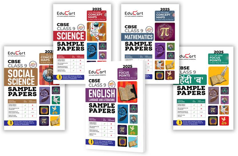 Educart CBSE Sample Question Papers Class 9 English, Science, Social ...