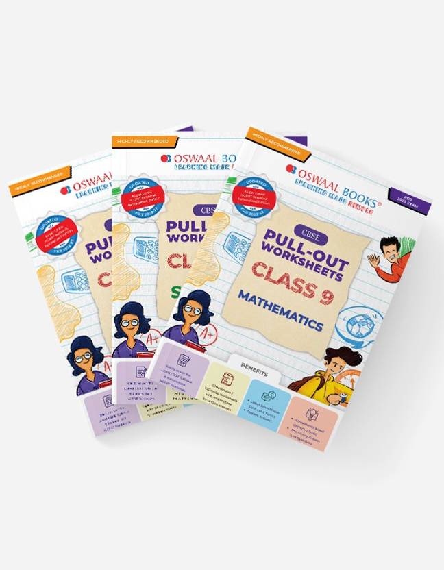 Oswaal CBSE Pullout Worksheets Class 9 Mathematics, Science & Social ...