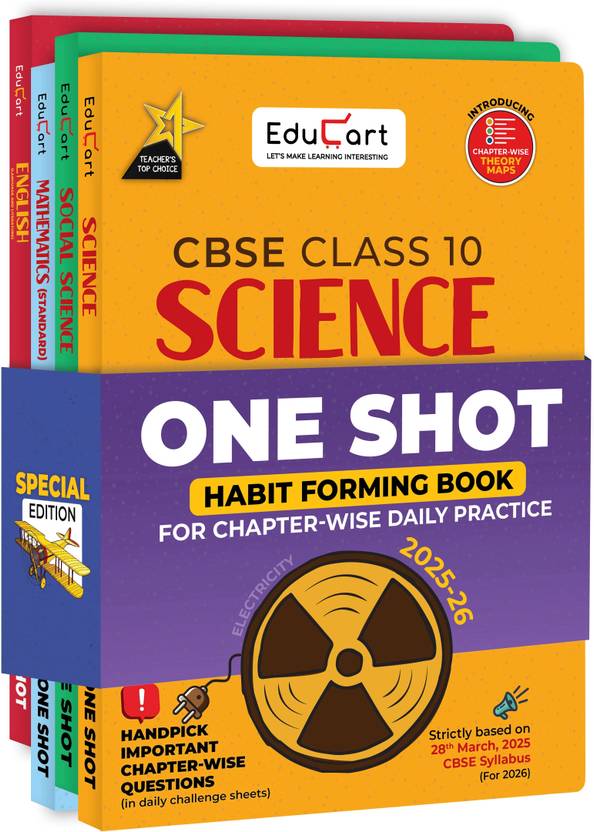 Educart One-shot CBSE Class 10 Question Bank 2025-26 Bundle - Science ...