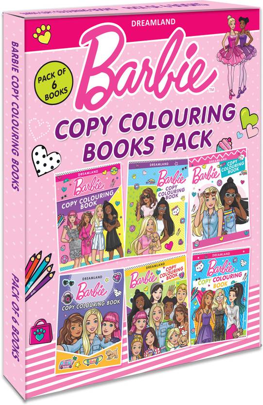 Barbie Copy Colouring Books Pack (A Pack of 6 Books) by Dreamland ...
