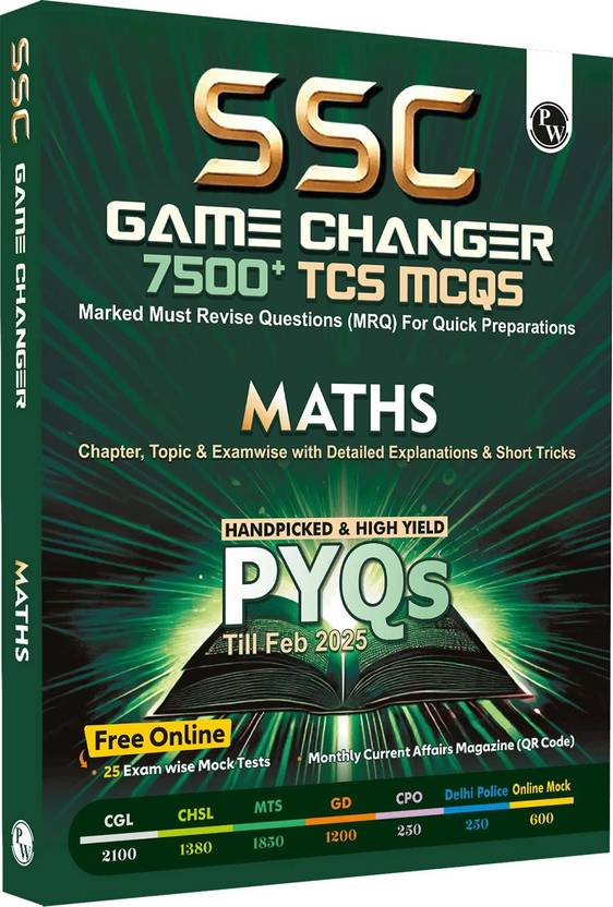 PW SSC Game Changer Maths PYQ 7500+ TCS MCQ For 2025 SSC Exams | CGL, CHSL, MTS - Marked Must ...