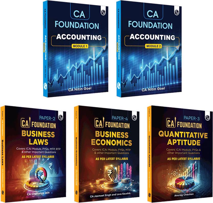 PW CA Foundation Combo Set of 5 Books For Jan 2026 Exams: Buy PW CA Foundation Combo Set of 5 ...