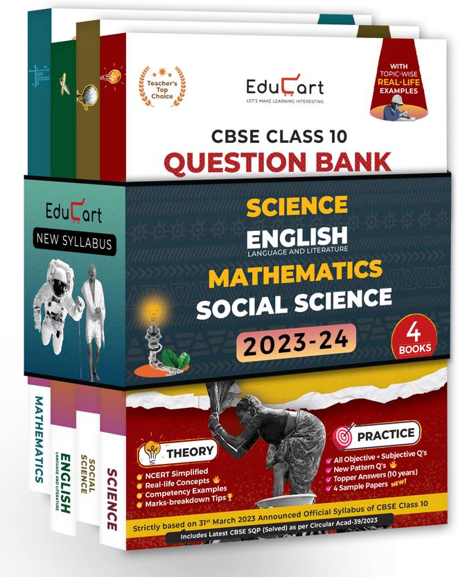 (OLD) Educart CBSE Class 10 Question Bank SCIENCE, MATHS, SOCIAL ...