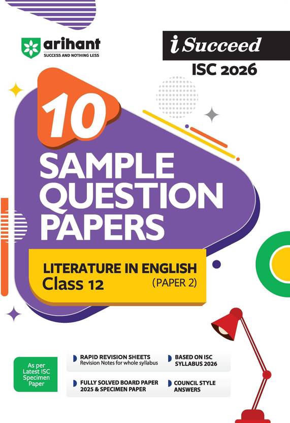 Arihant i-Succeed ISC Sample Question Papers 2026 Literature in English ...