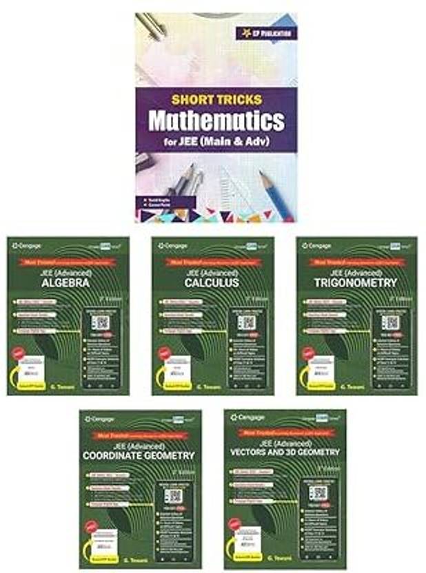 CENGAGE MATHS SET OF 5 BOOKS + SHORT TRICKS IN MATHEMATICS FOR IIT JEE MAIN & ADVANCED 2024 CP ...