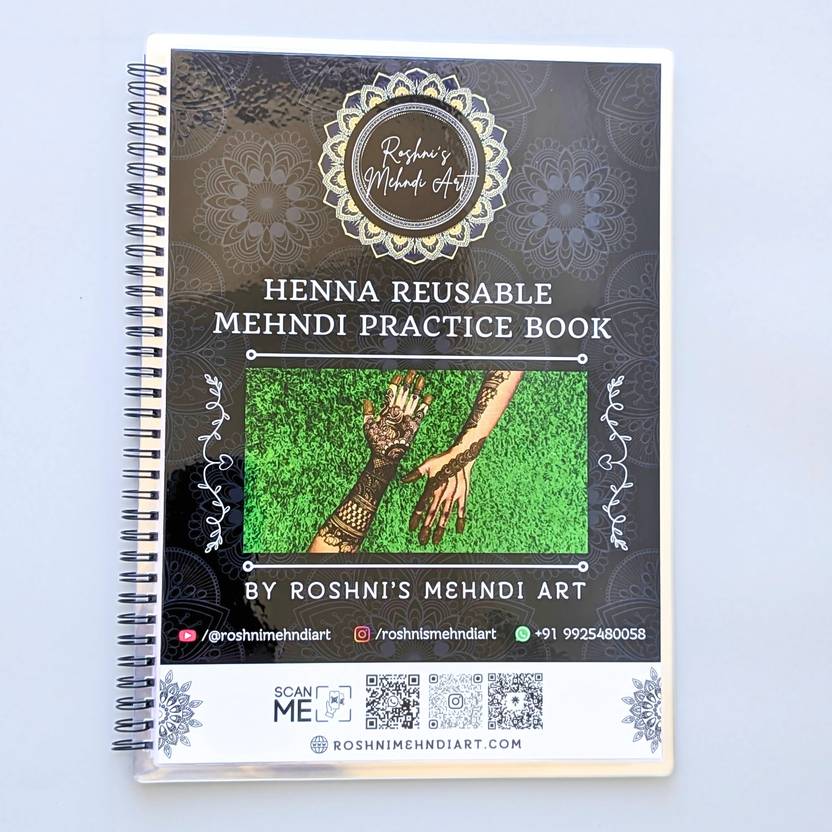 Henna Reusable Mehndi Practice Book - For Beginners | Reusable - 10000x ...