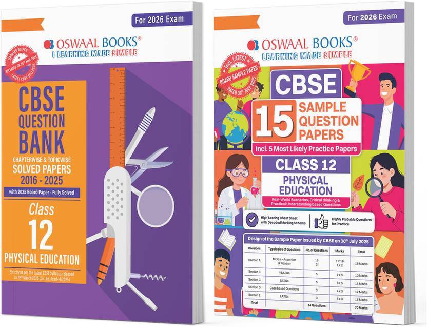 Oswaal CBSE Class 12 Physical Education 2026 | Toppers’ Recommended ...