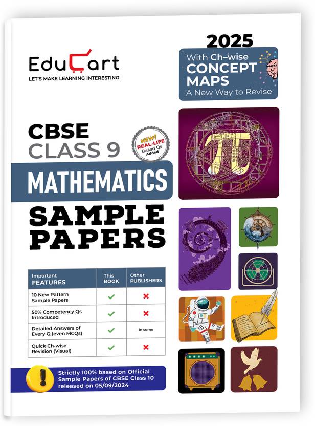 Educart CBSE Sample Question Papers Class 9 Mathematics Book (For 2025 ...
