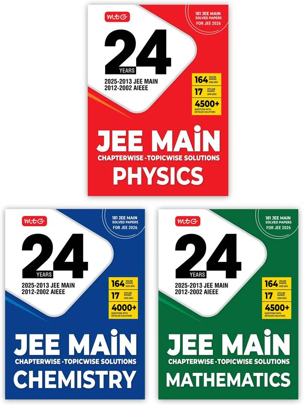 MTG 24 Years JEE MAIN (2025-2002) Chapterwise Topicwise Previous Years Solved Papers Physics ...