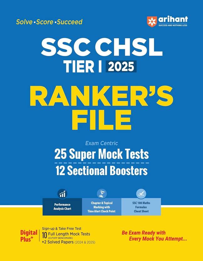 Arihant SSC CHSL Tier I For Exam 2025 | With 25 Super Mock Tests and 12 ...