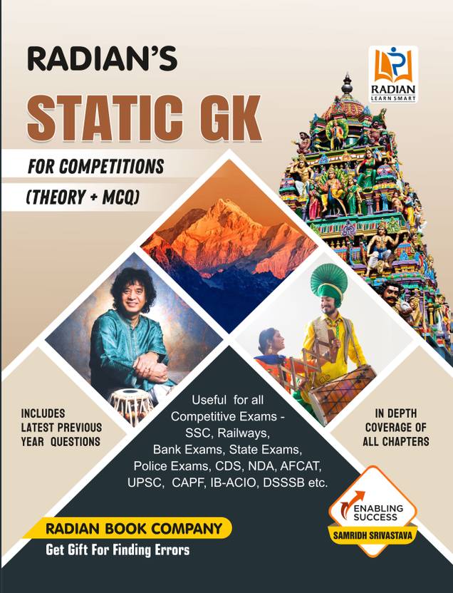 Static GK(General Knowledge) Theory + MCQ Book 2025 in English for ...