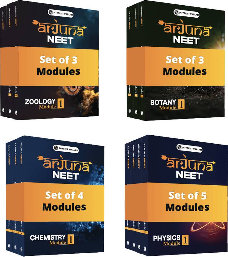 PW Arjuna For NEET Class 11 Physics, Chemistry, Botany and Zoology Modules with Solutions & 15 ...