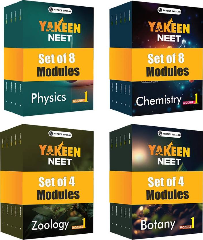 PW Yakeen For NEET Droppers Physics, Chemistry, Botany and Zoology Modules with Solutions & 24 ...