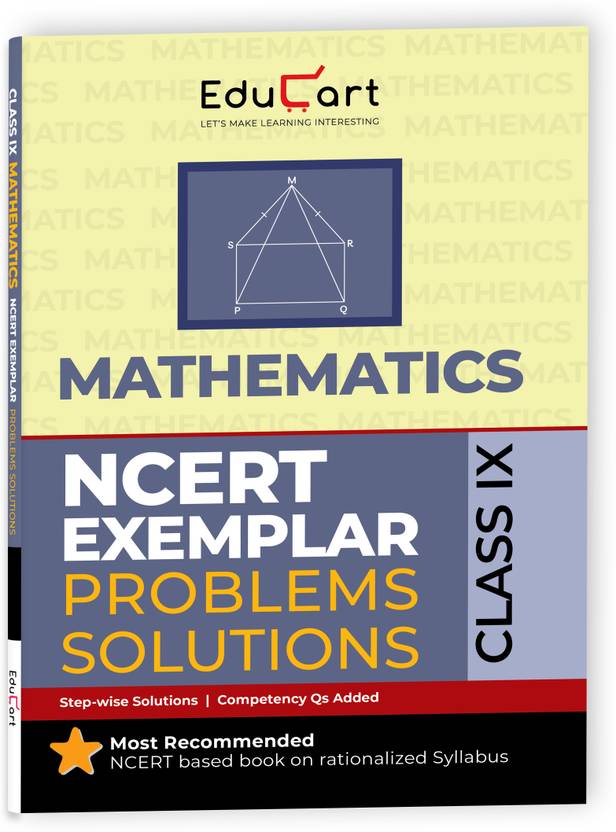 Educart NCERT Exemplar Class 9 Mathematics 2025 Problems Solutions (For ...