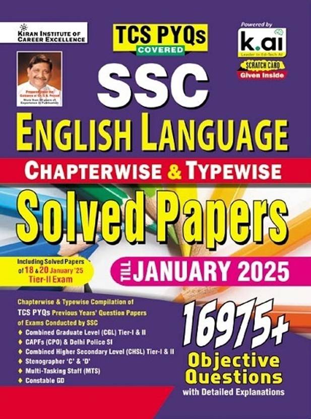SSC English Language Chapterwise and Typewise Solved Papers Till January 2025 TCS PYQs Covered ...
