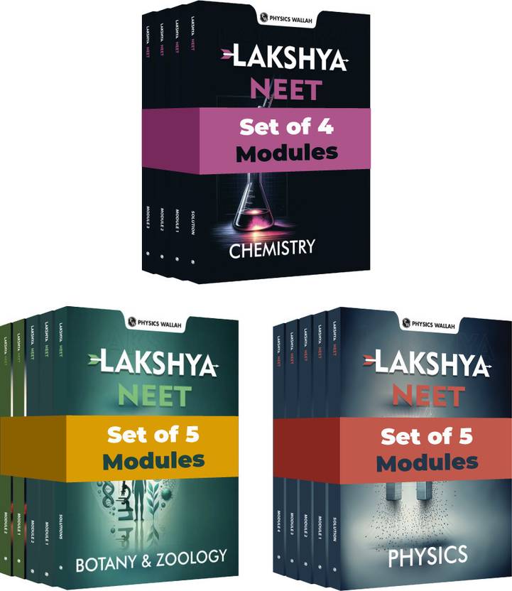 (Old Edition) PW Lakshya for NEET Class 12th Phy, Chem., Botany and Zoology Modules with Sol ...