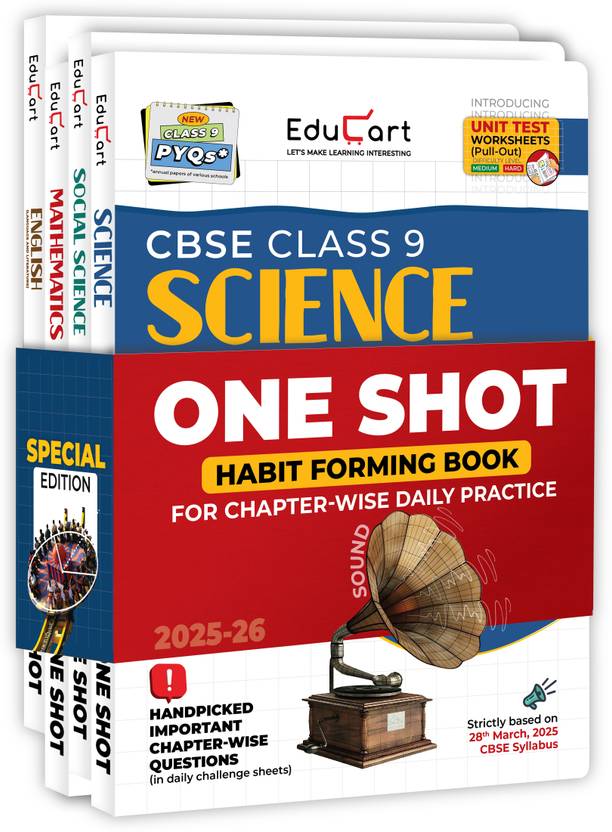 Educart CBSE Class 9 One Shot Question Bank 2025-26 Science ...