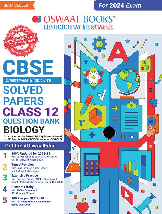 Oswaal CBSE Chapterwise Solved Papers 2023-2014 Biology Class 12th (For ...