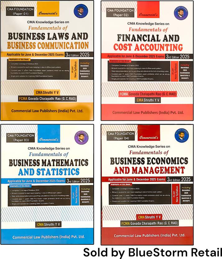 CMA Foundation (Comb of Paper 1,2,3,4) CMA Knowledge Series on Fundamentals of Business Law and ...
