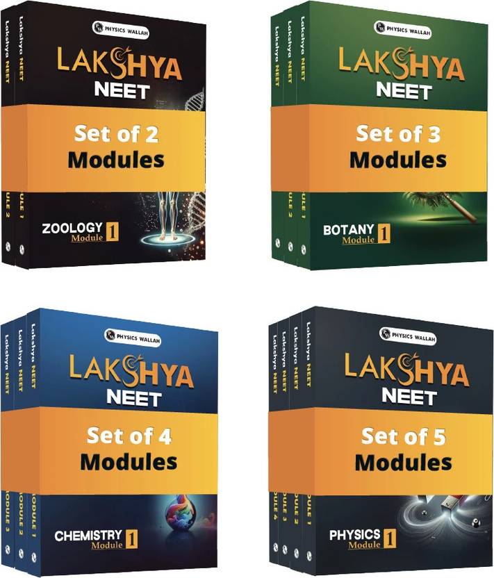 PW Lakshya For NEET Class 12 Physics, Chemistry, Botany and Zoology Modules with Solutions & 14 ...