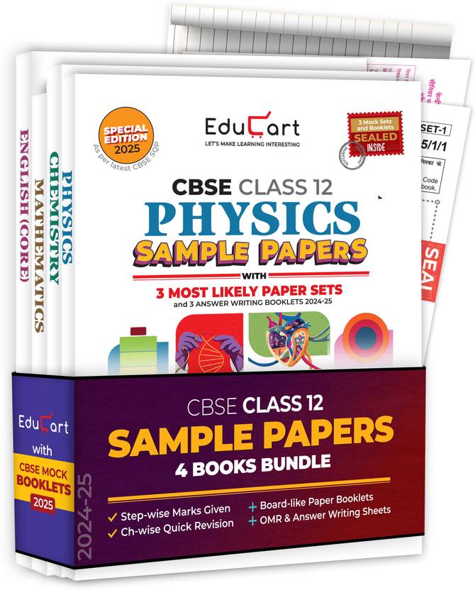 Educart CBSE Class 12 Sample Papers Bundle (2024-25) - Physics ... Educart CBSE Class 12 Sample Papers Bundle (2024-25) - Physics ...