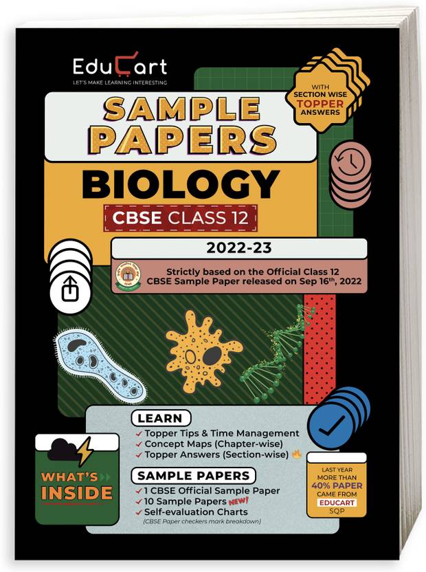 Educart CBSE Class 12 BIOLOGY Sample Paper 2022 (with Exclusive Topper ...