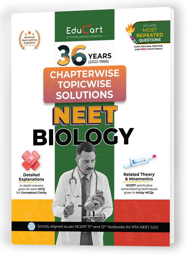 Educart NEET Previous Year Question Biology 36 Years NEET Books for ...