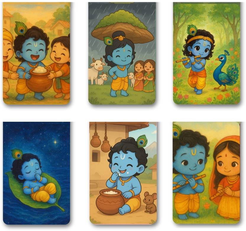 Markit Krishna Ji Magnetic Bookmarks (Set of 6) – Cute & Durable Magnet ...