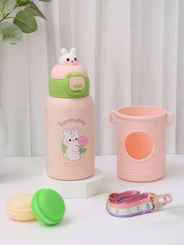 Yellow Bee Stainlees Steel Bunny Flask with Bottle Protection Sleeve ...