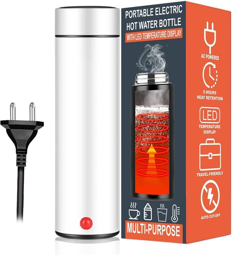 ThermoSip Portable Electric Hot Water Bottle with LED Temperature ...