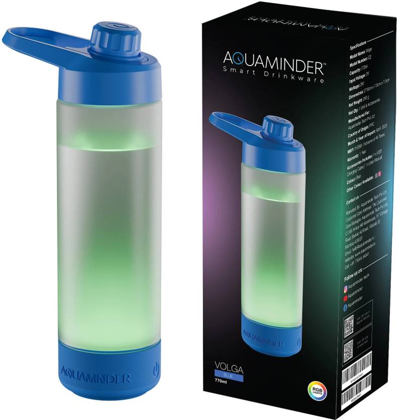 AQUAMINDER Smart Water Bottle Hydration Reminder Glow & Beep Feature ...