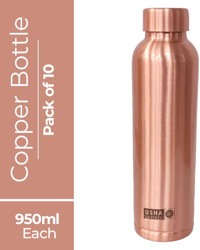 USHA SHRIRAM Pure Copper Water Bottle (10Pcs)| 950ml Tambe Ki Botal ...