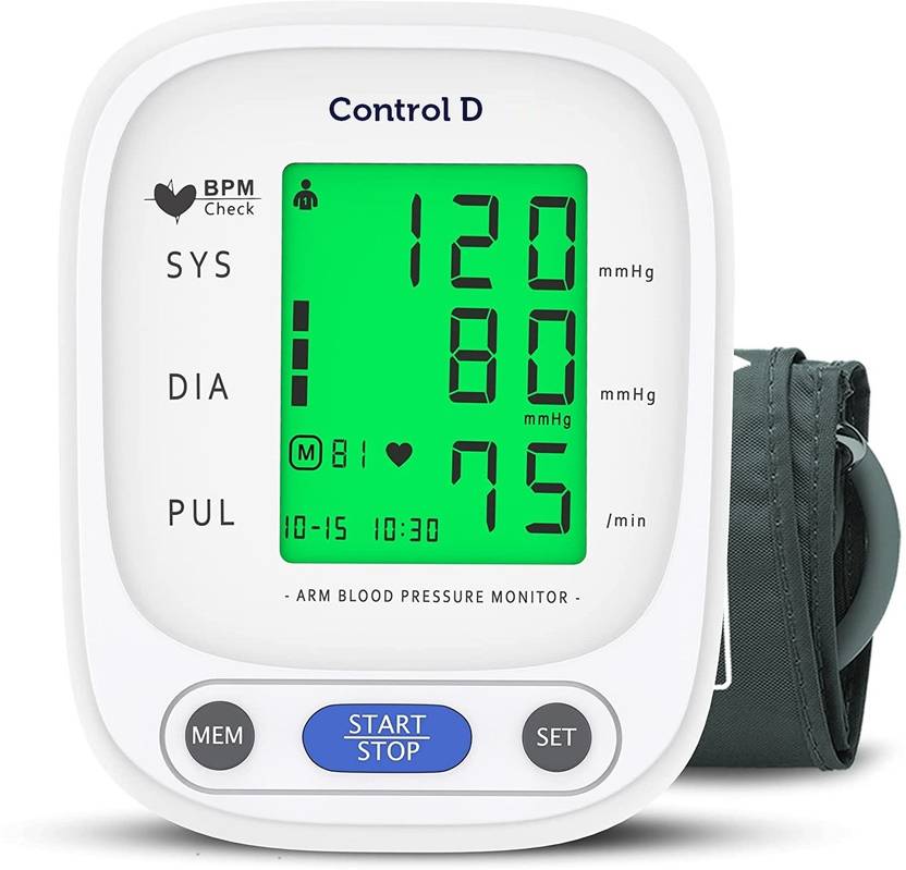Control D Fully Automatic 3 Color Alert Blood Pressure Monitor Talking ...