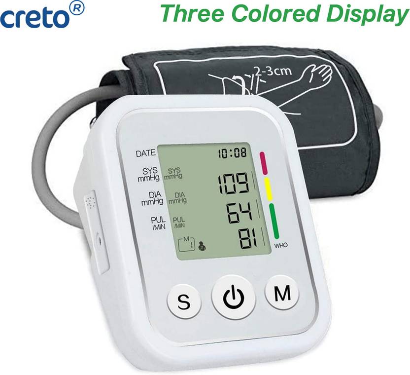 CRETO Blood Pressure Monitor, Upper Arm Cuff with Voice Announcement ...
