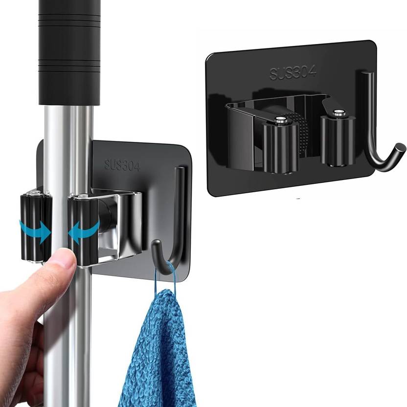 Arura Black Stainless Steel Broom Holder Price in India - Buy Arura ...