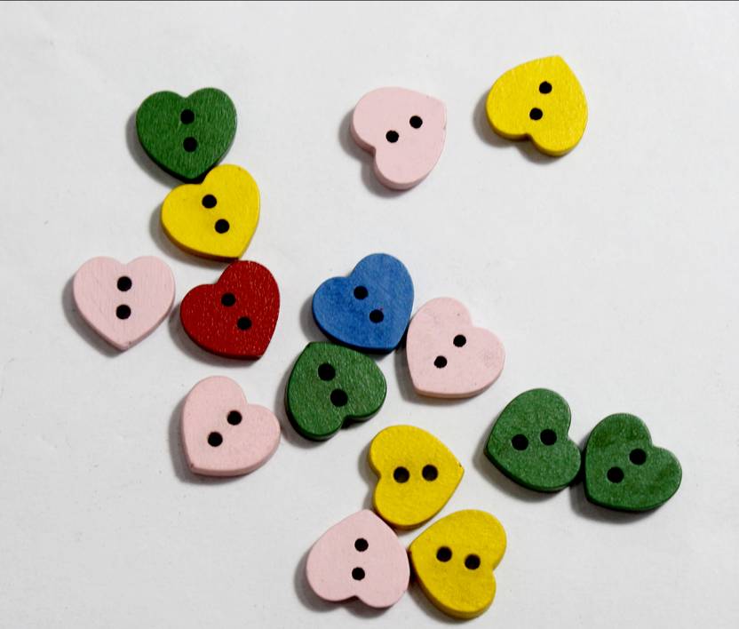 Poke Heart Shape Wooden Buttons Wooden Buttons Price in India - Buy ...