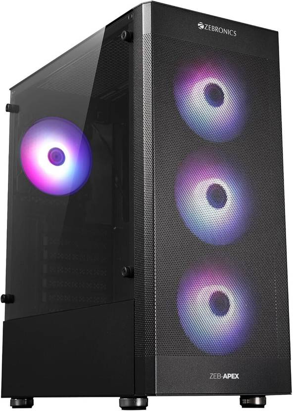 ZEBRONICS APEX Gaming Cabinet, Full-Tower, E-ATX/ATX/mATX/ITX, 4 ARGB ...