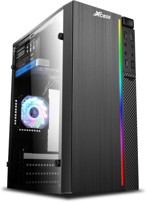 Xcess GLARE Mini ATX RGB Gaming PC Case with Tempered Glass Side Panel & High Airflow FULL TOWER ...