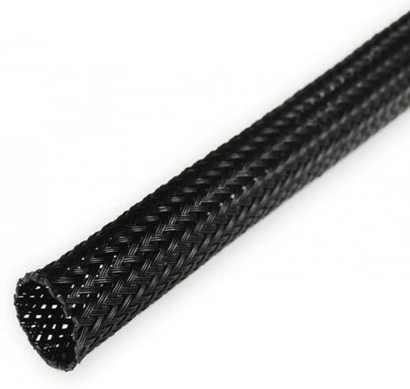 rtsense Black Polyester Nylon Braided sleeve (7 Meter), Wire sleeve ...
