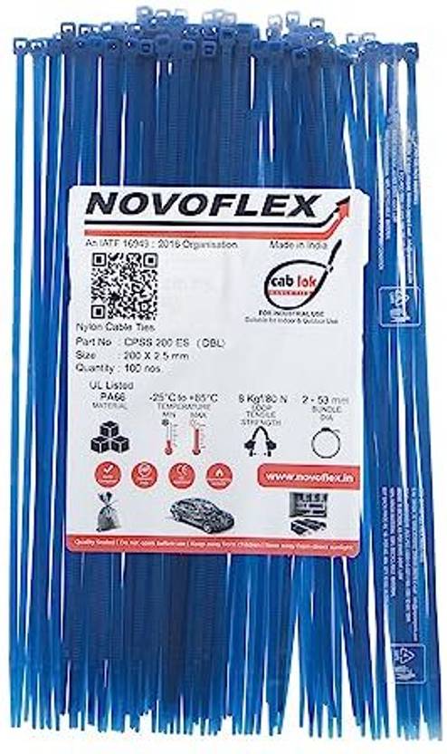 Novoflex CPSS 200 ES (DBL) ,Cab Lok Nylon Cable Ties 200 x 2.5 mm 8 ...